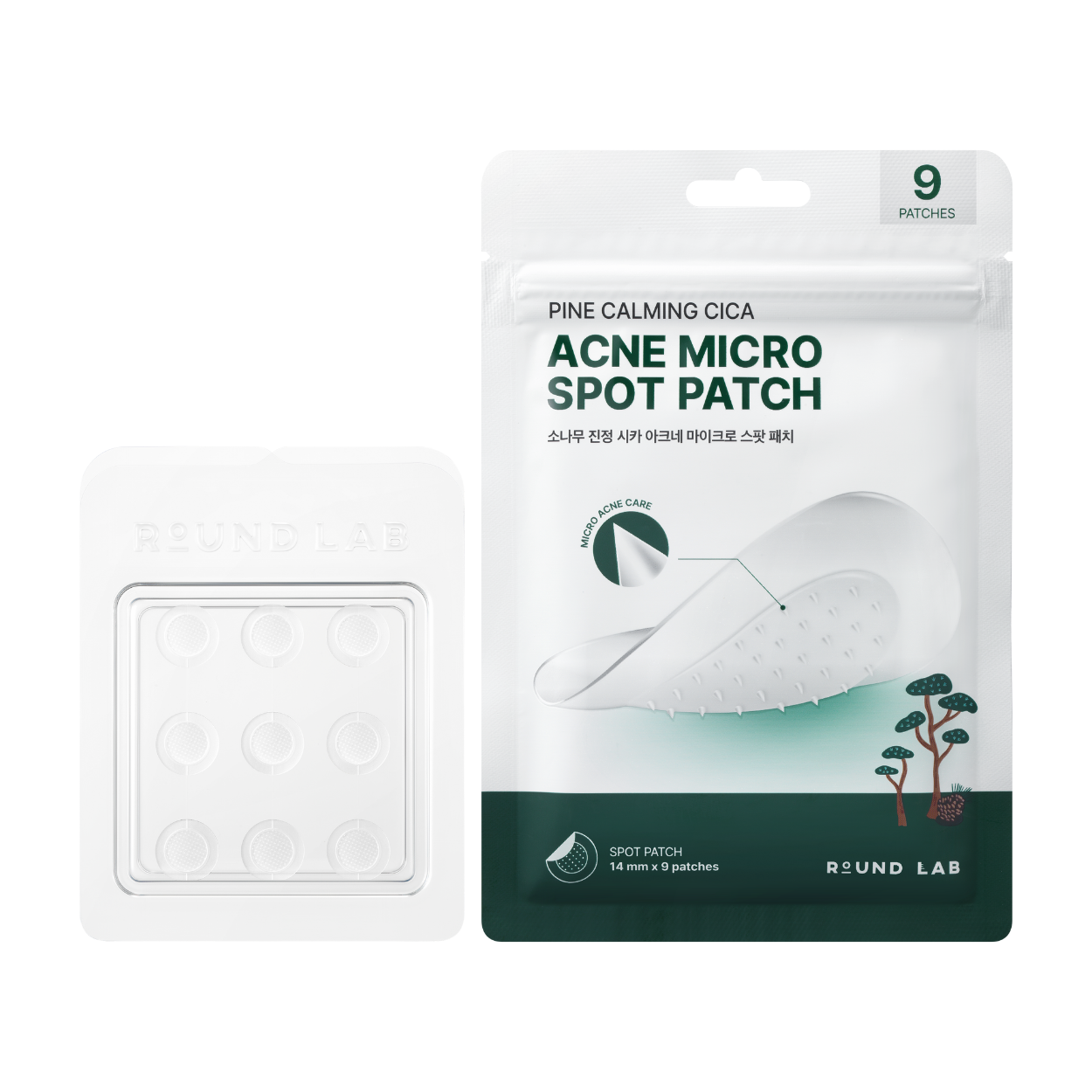 Мікроголкові патчі проти прищів ROUND LAB Pine Calming Cica Acne Micro ...